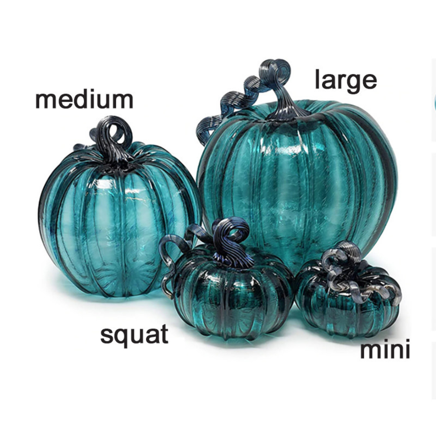 handblown glass pumpkin - blue goldsmiths