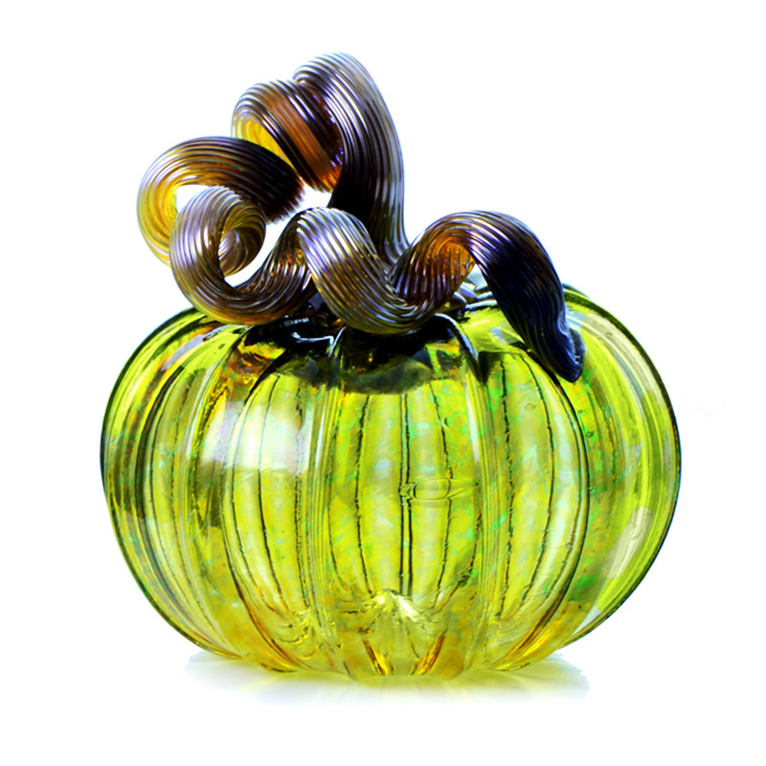 handblown glass pumpkin - blue goldsmiths