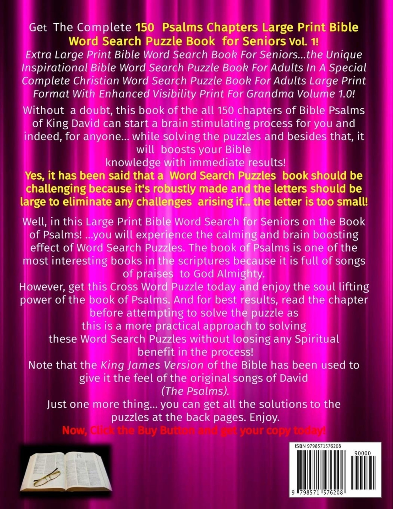 Extra Large Print Word Search Bible Psalms Vol 1 The Amazing Home Stores