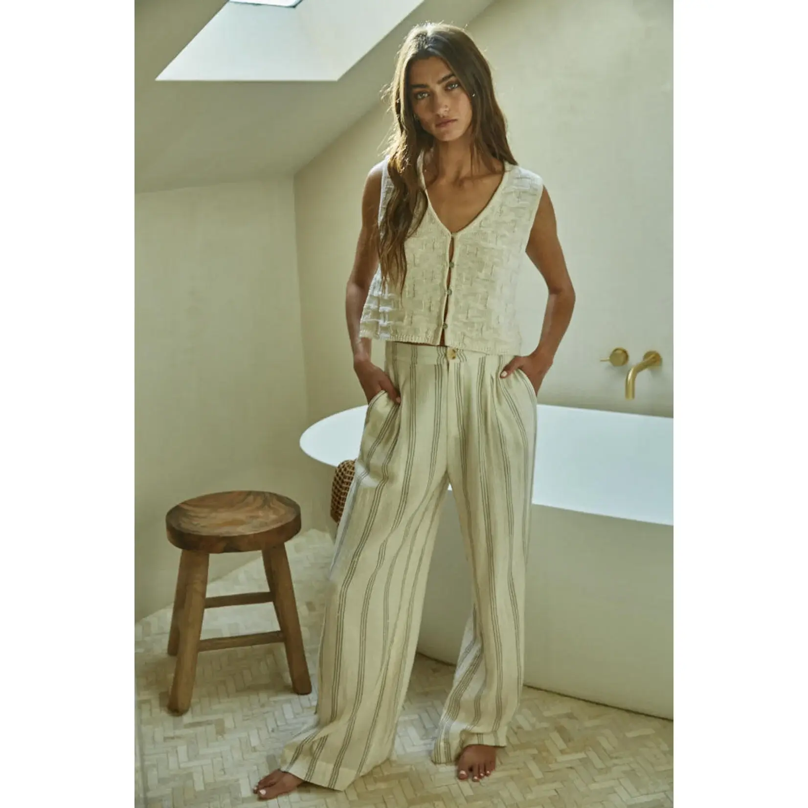 Dawson Cream Vest Top - Wink Boutiques