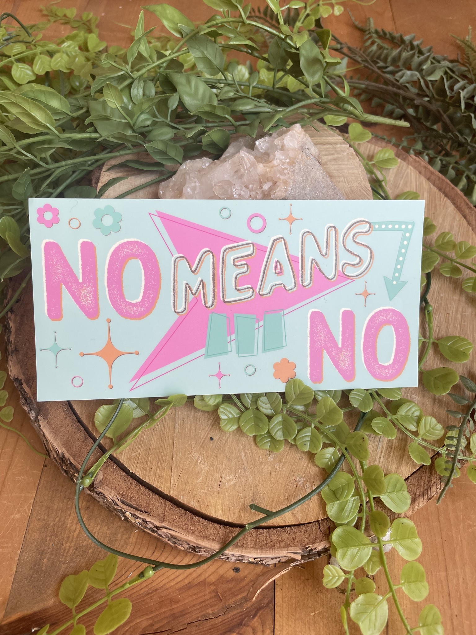 No Means No Bumper Sticker - Tangled Up In Hue