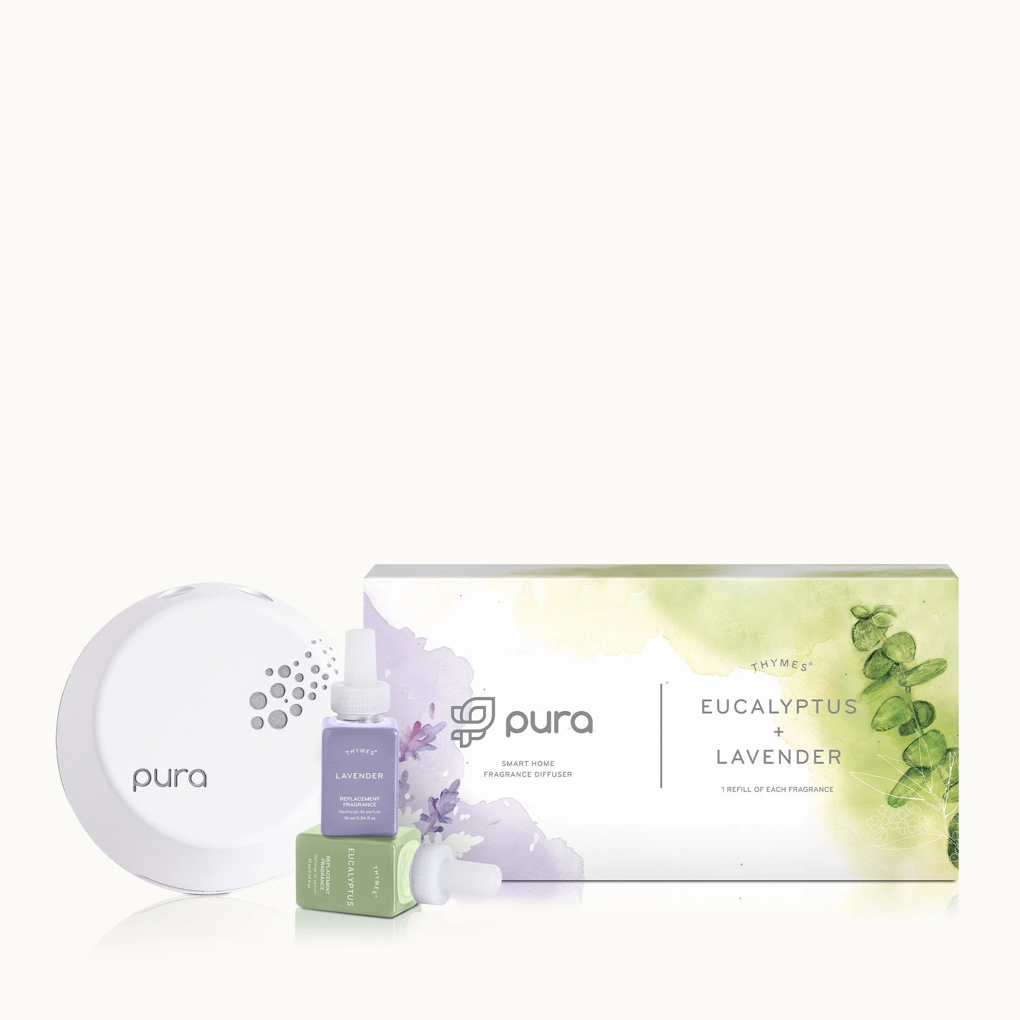 Thymes - Lavender & Eucalyptus Pura Smart Home Diffuser Kit - Castles ...