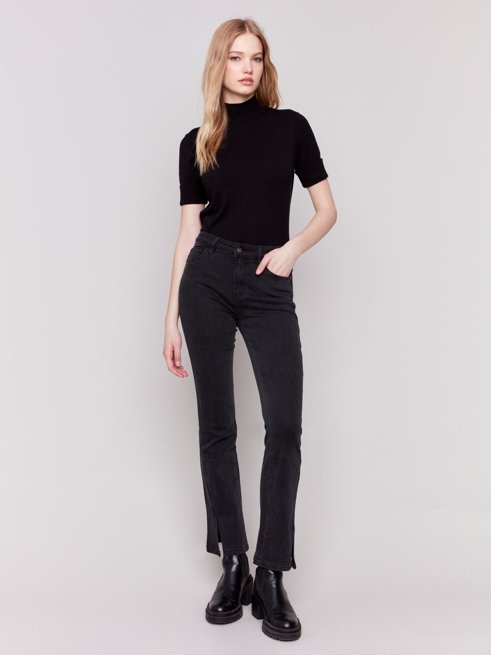 Charlie B - Bootcut Jeans with Front Slits - Castles & Cottages | Ciao ...