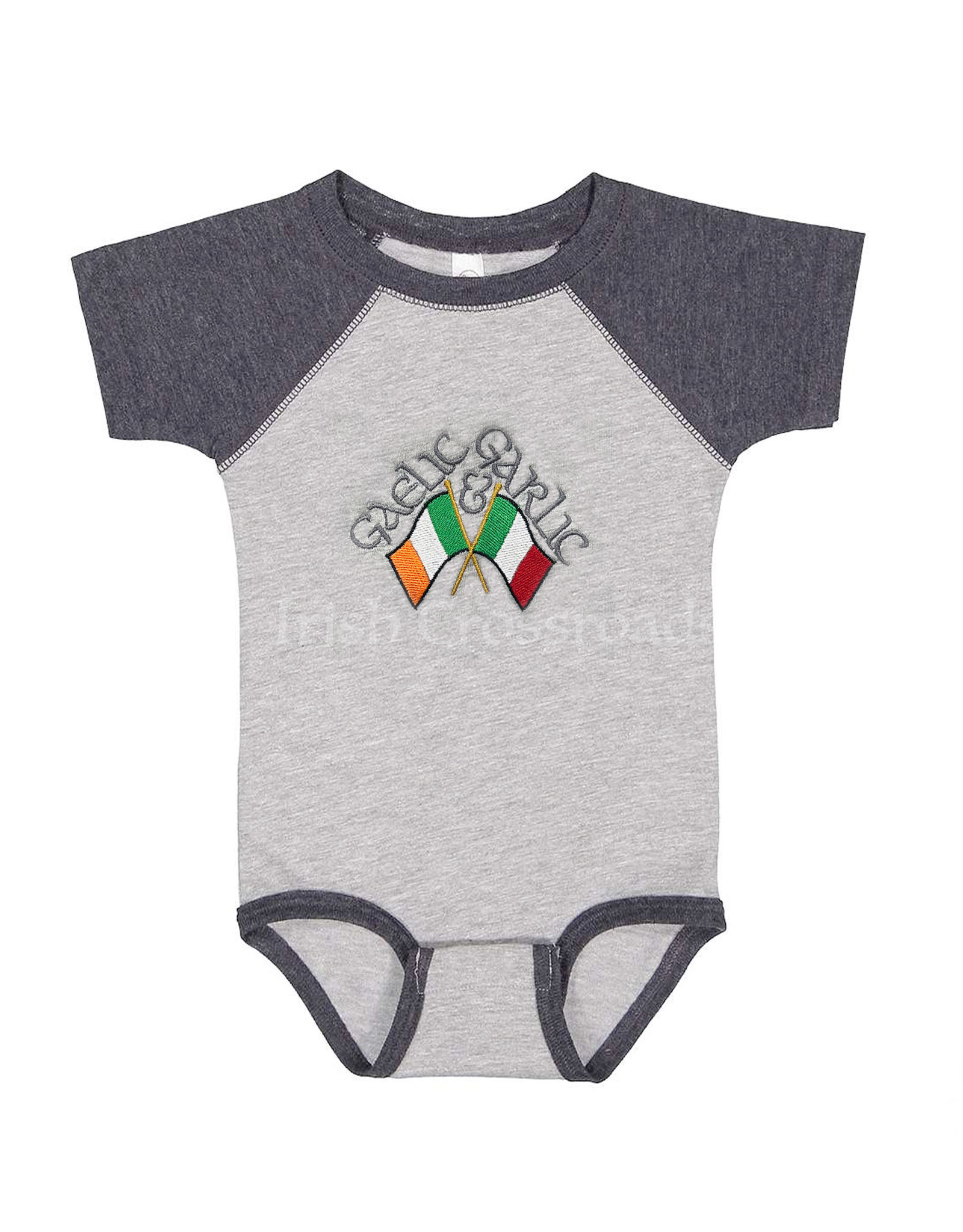 GAELIC & GARLIC ONESIE w FLAGS - Irish Crossroads