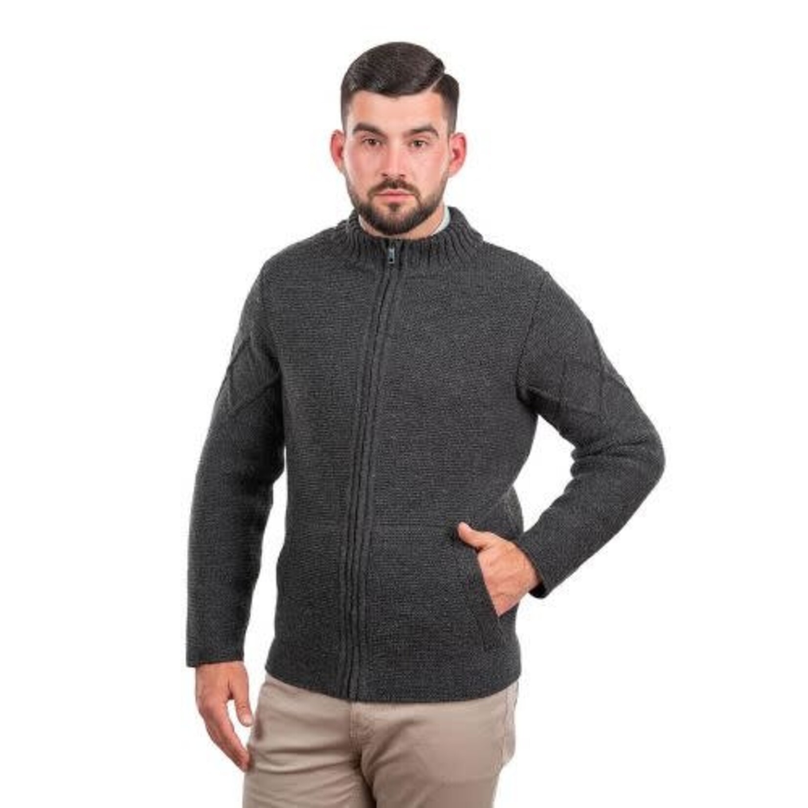 SAOL GENTS FULL-ZIP CABLE KNIT CARDIGAN - Irish Crossroads