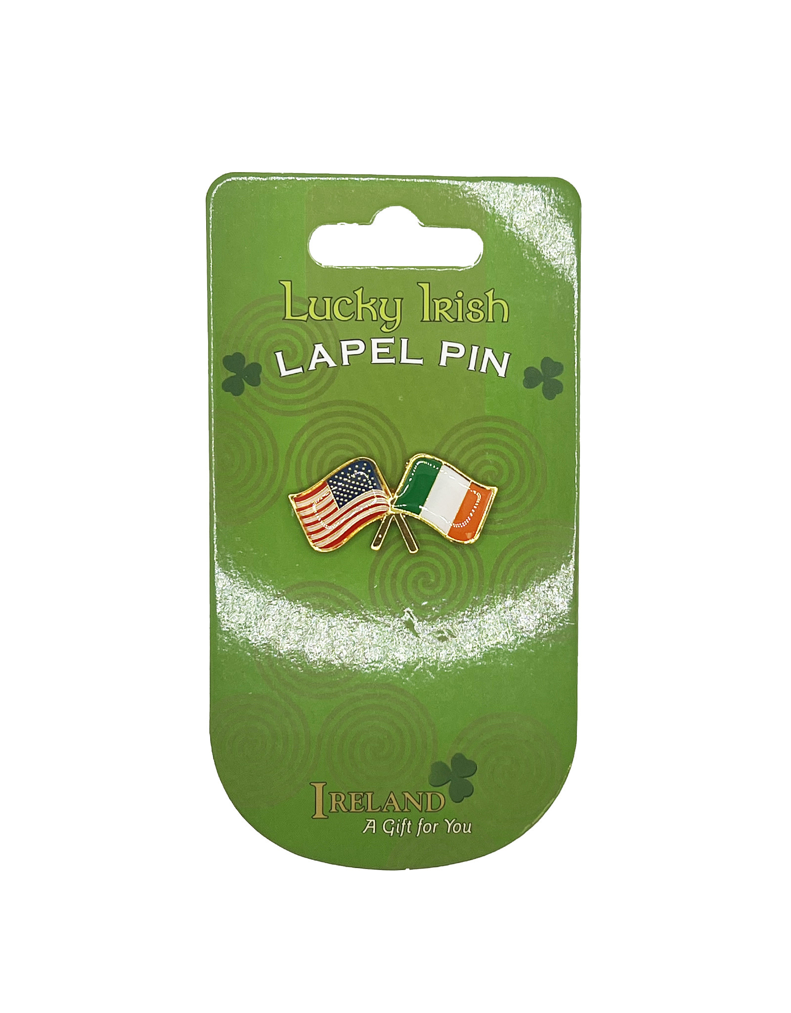 IRL & USA FLAG CARDED LAPEL PIN - Irish Crossroads