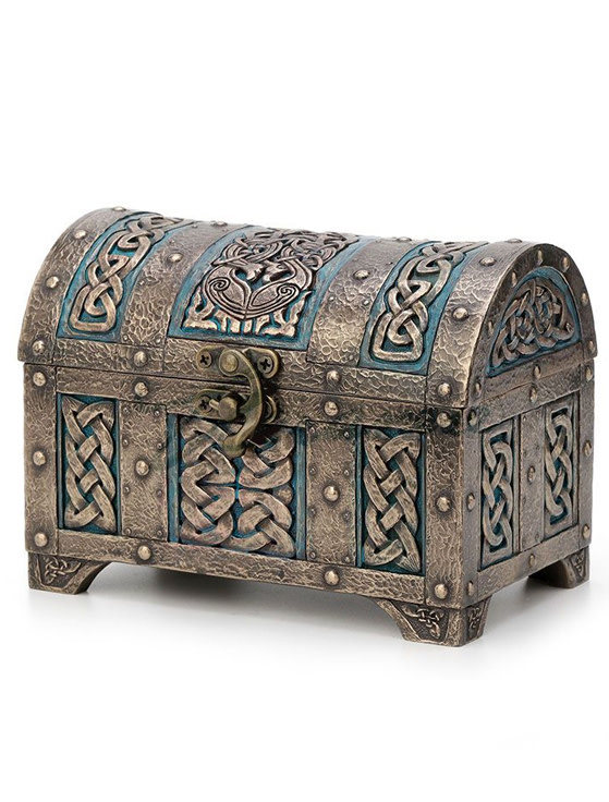 CELTIC TREASURE CHEST BOX - Gld/Blue - Irish Crossroads
