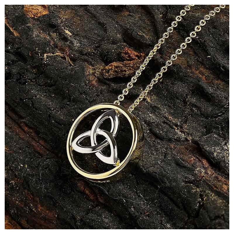 SHANORE 14K GOLD VERMEIL CIRCLE TRINITY PENDANT - Irish Crossroads
