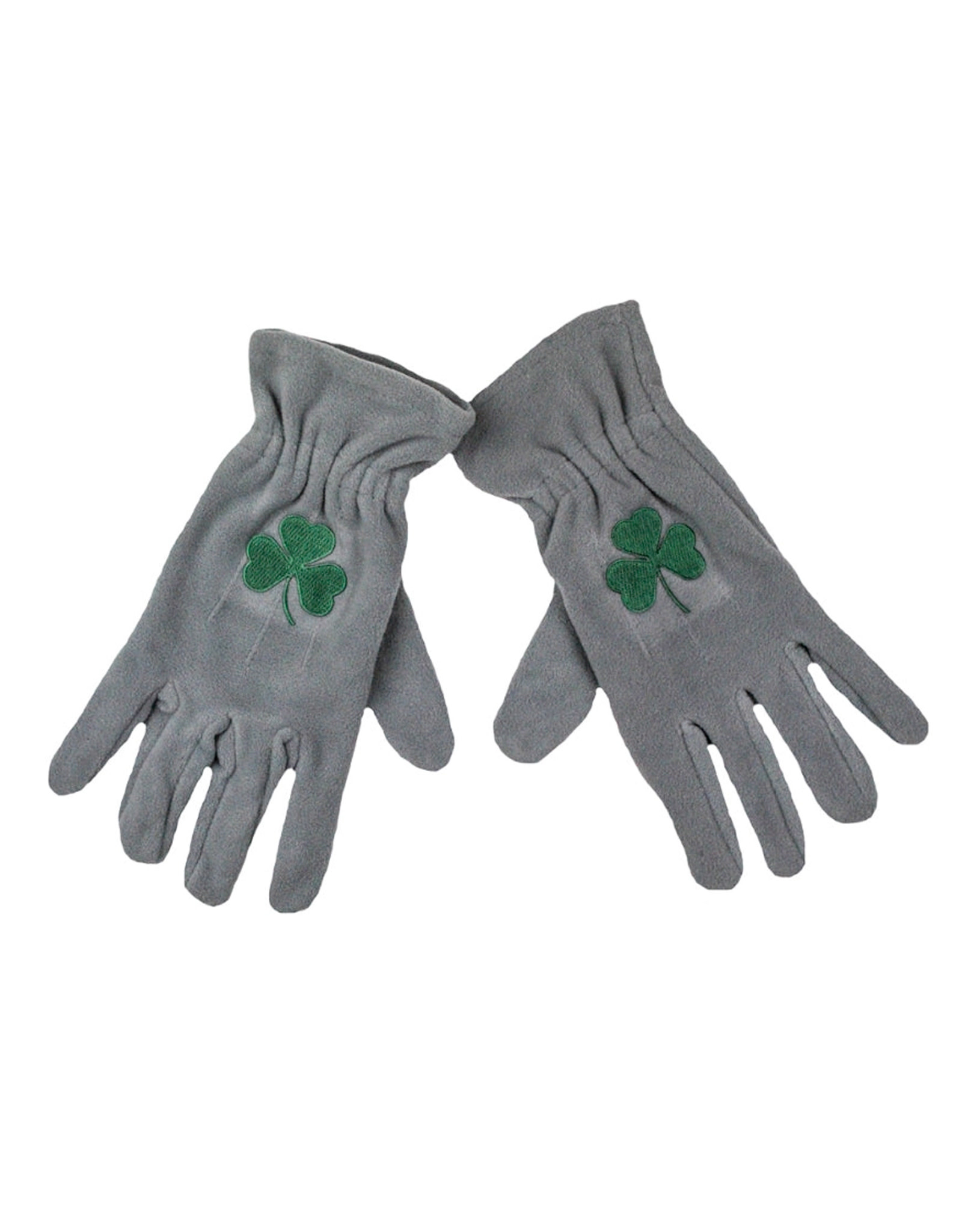DONEGAL BAY FLEECE GLOVES - Grey Shamrocks - Irish Crossroads