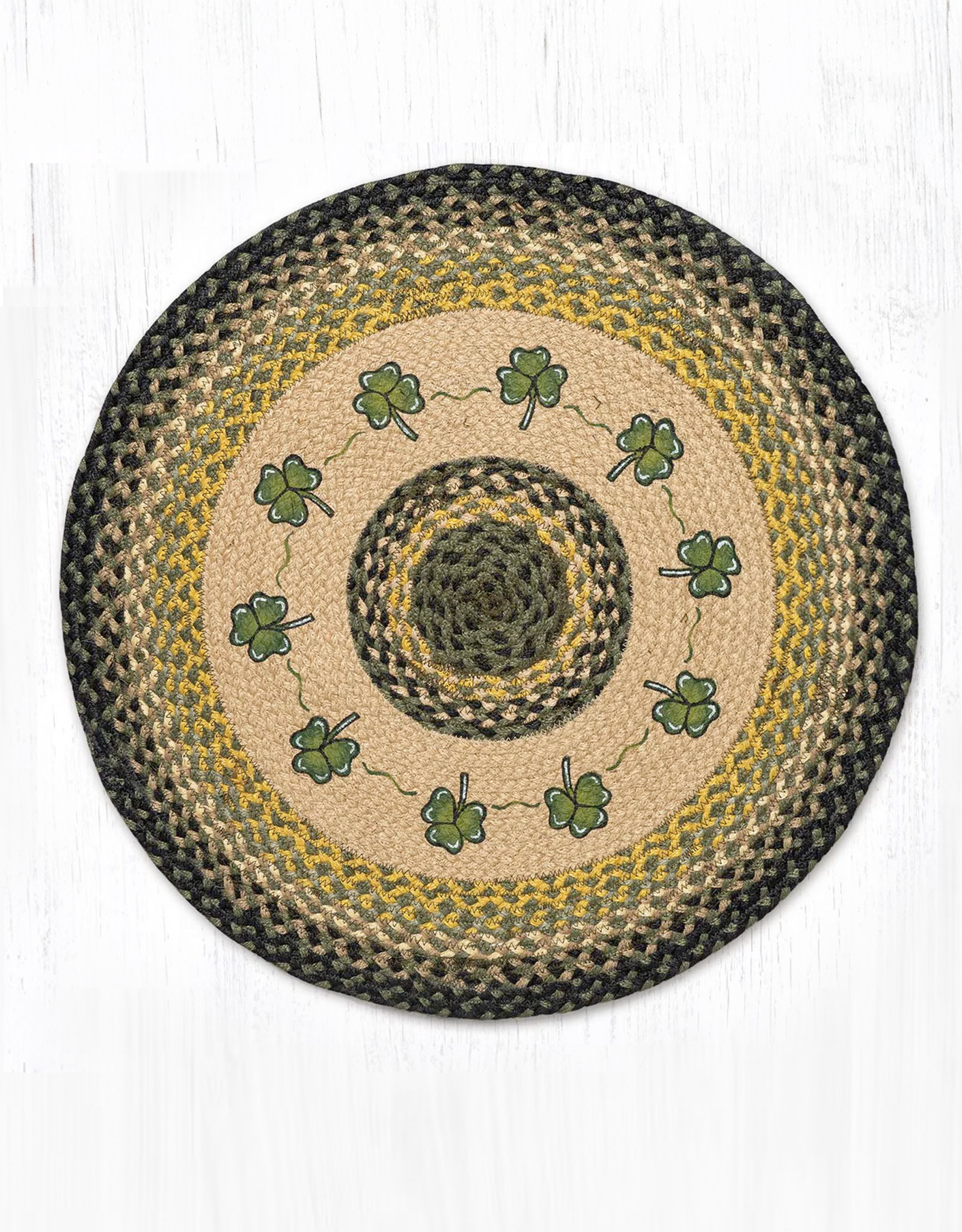 SHAMROCKS ROUND RUG - Irish Crossroads