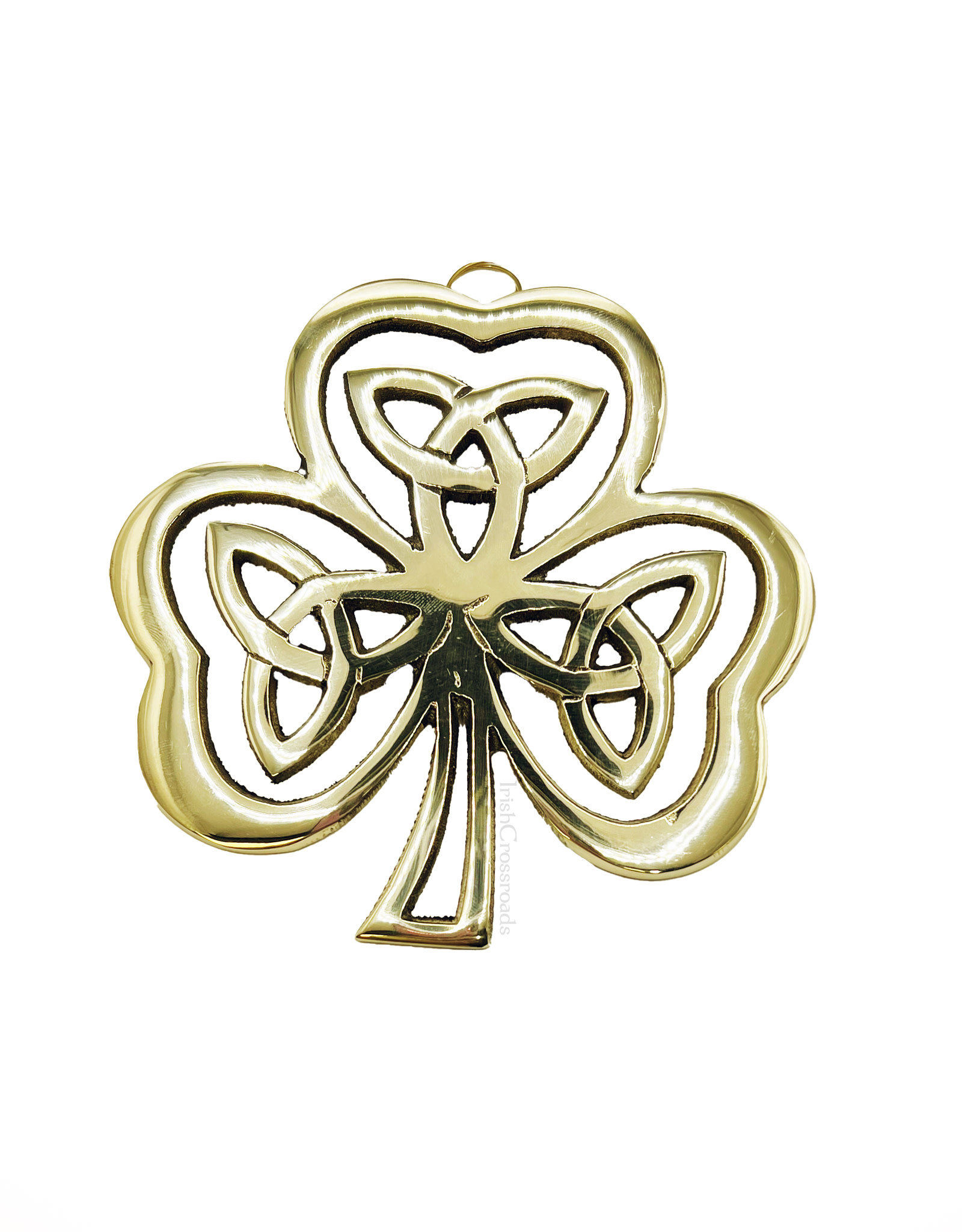 BRASS SHAMROCK TRINITY WALL HANGING - Irish Crossroads