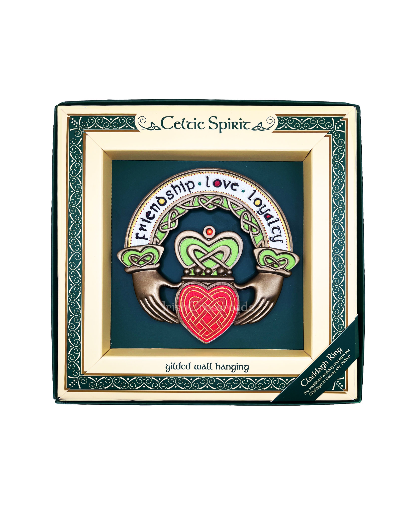 CELTIC SPIRIT PLAQUE - Claddagh Ring - Irish Crossroads