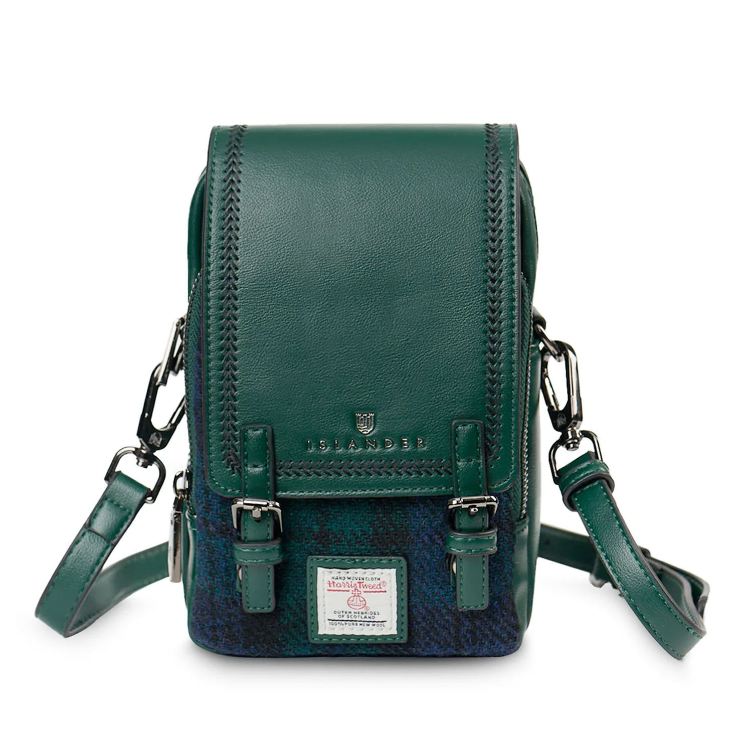 ISLANDER BABY JURA CROSSBODY w HARRIS TWEED Black Watch - Irish Crossroads