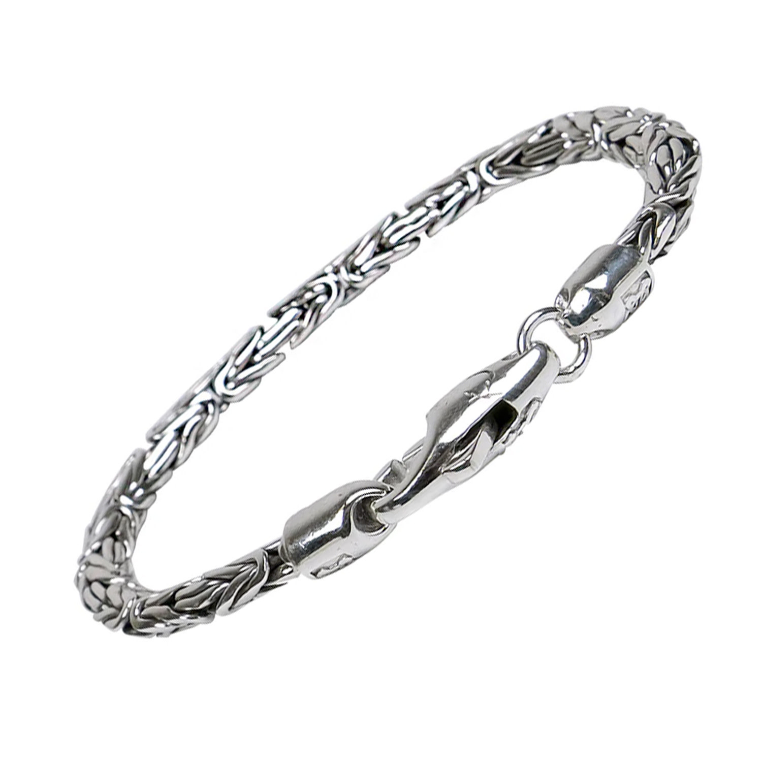 KEITH JACK STERLING HEAVY BYZANTINE LINK BRACELET - 7.5" - Irish Crossroads