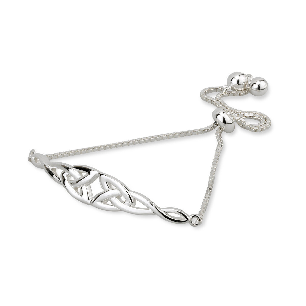 SOLVAR STERLING TRINITY KNOT DRAW STRING BRACELET - Irish Crossroads
