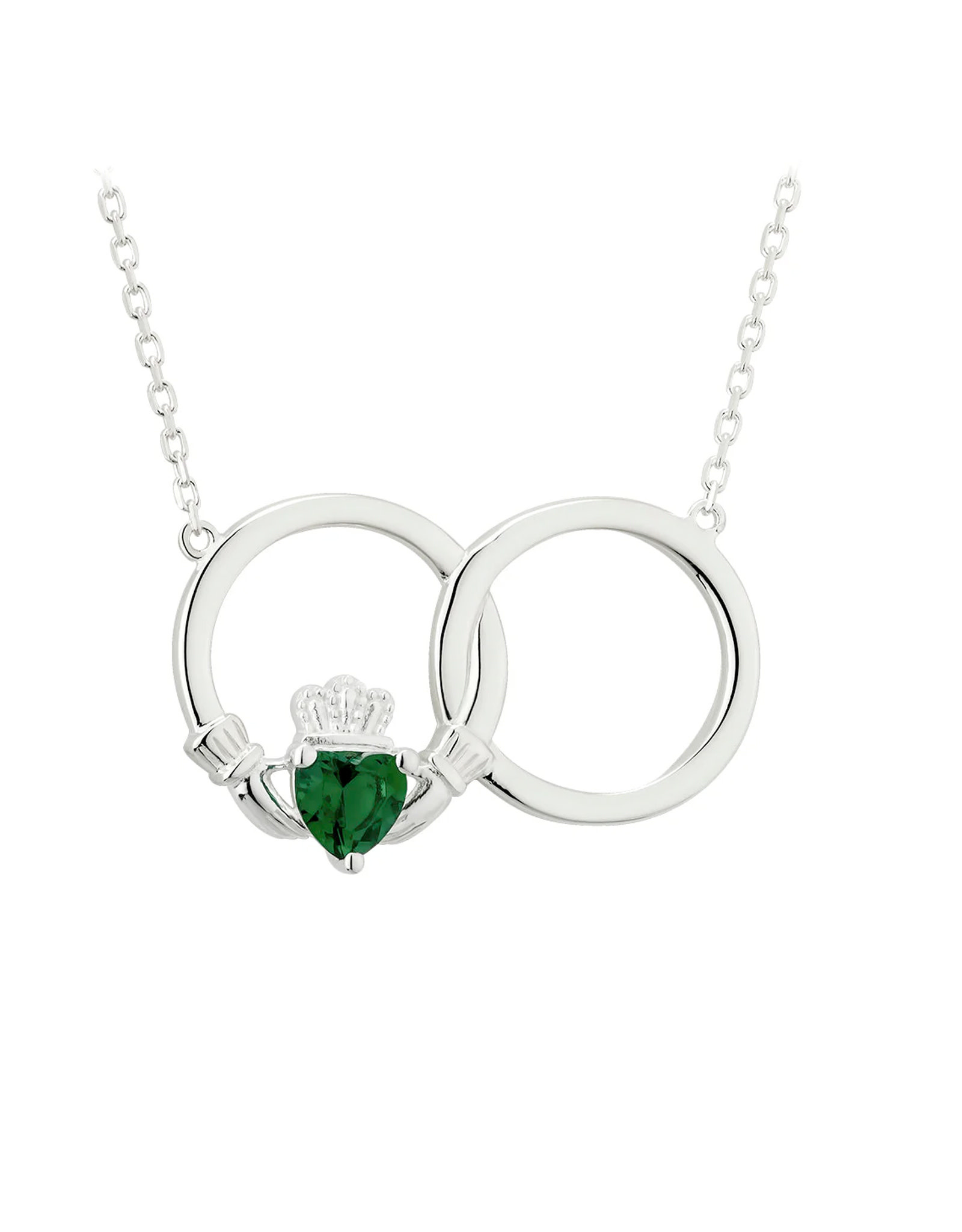SOLVAR STERLING CRYSTAL CLADDAGH NECKLET - Irish Crossroads