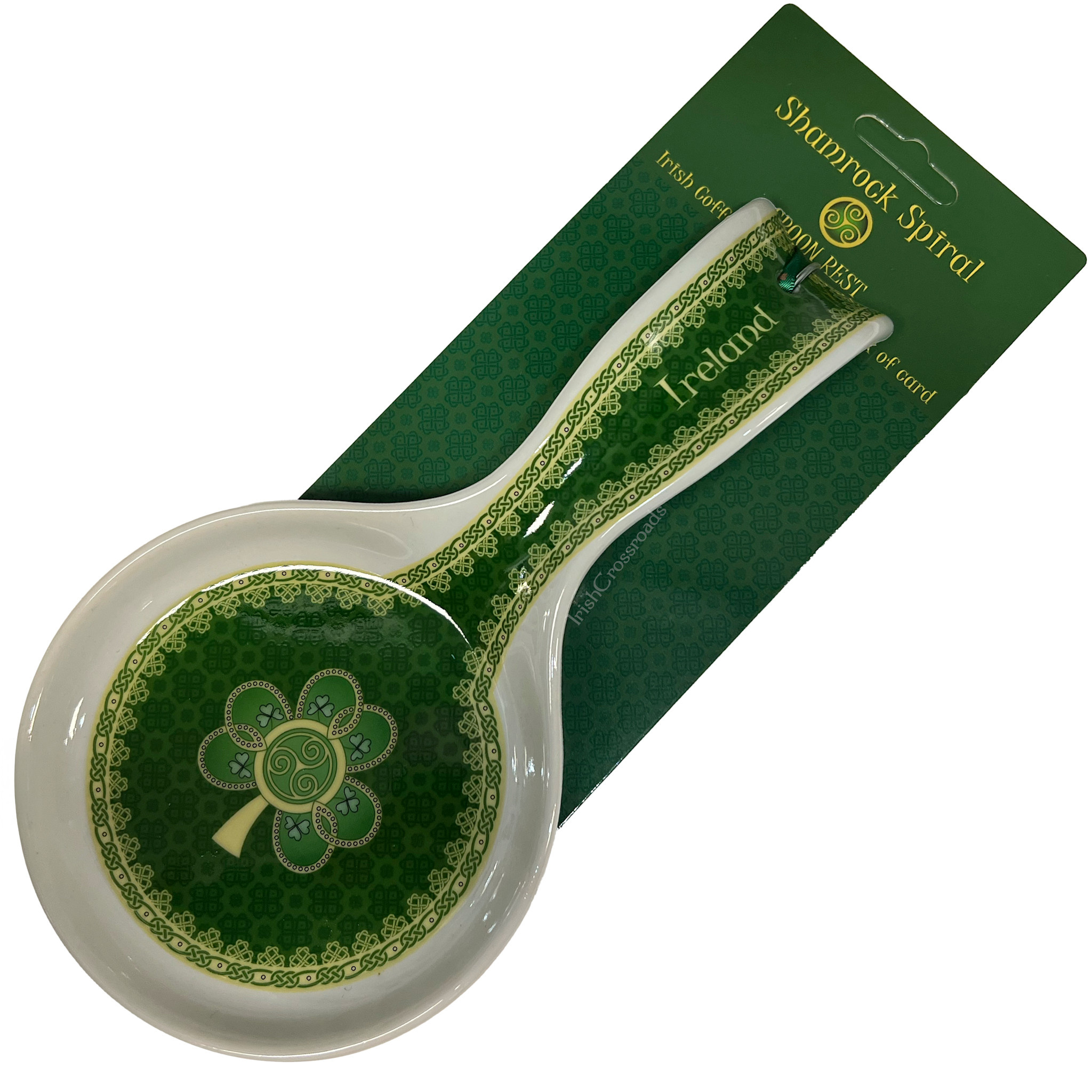 CELTIC SPIRAL SPOON REST - IRELAND SHAMROCK - Irish Crossroads