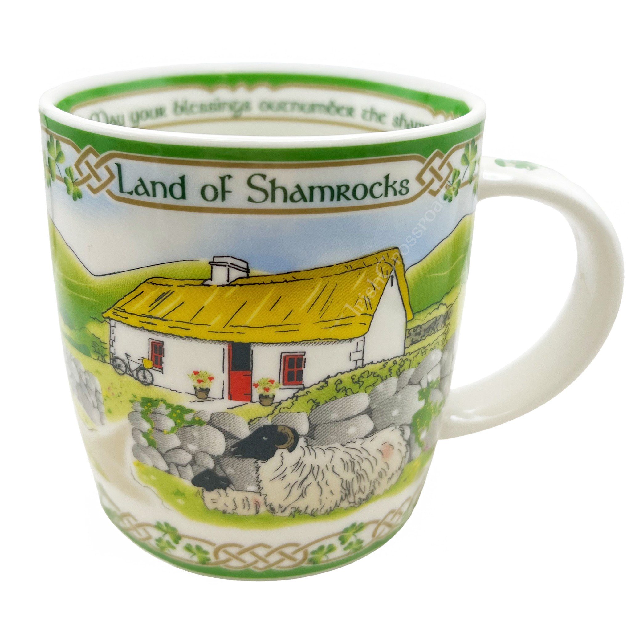 CELTIC CLARA MUG - LAND of SHAMROCKS - Irish Crossroads