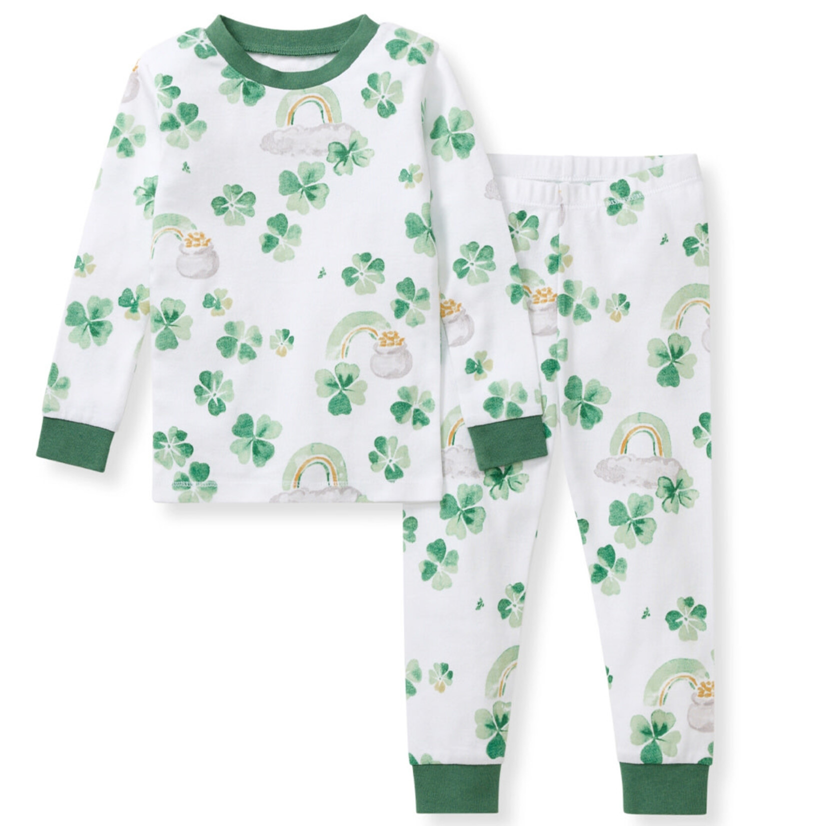 BURT'S BEES 2pc PAJAMAS - Happy Go Lucky Clovers - Irish Crossroads