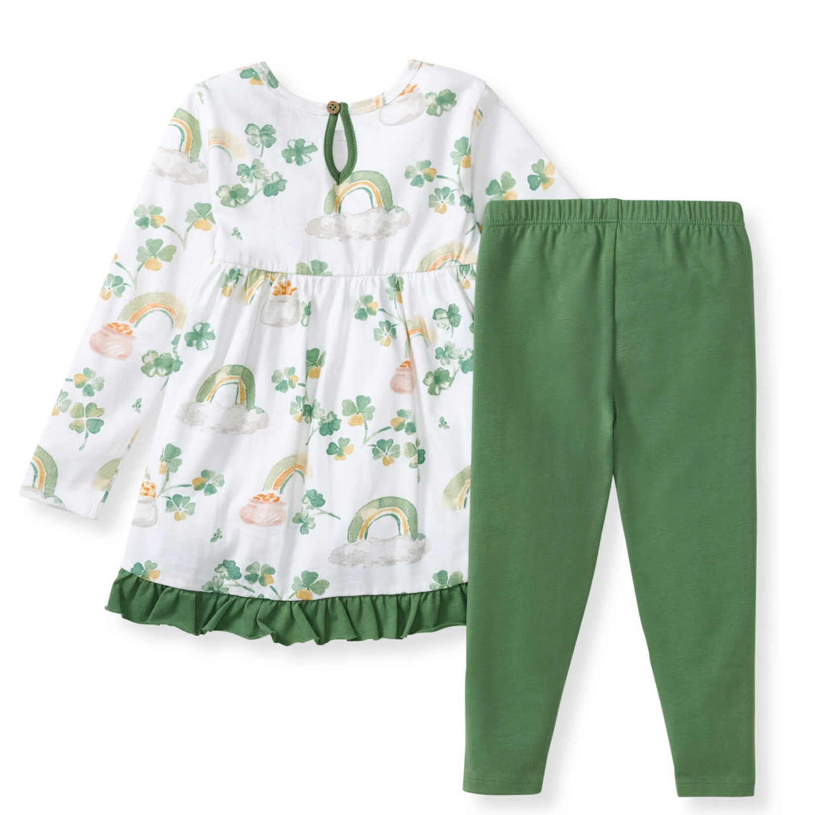 BURT'S BEES TUNIC/PANTS SET - Lucky Rainbows Clovers - Irish Crossroads