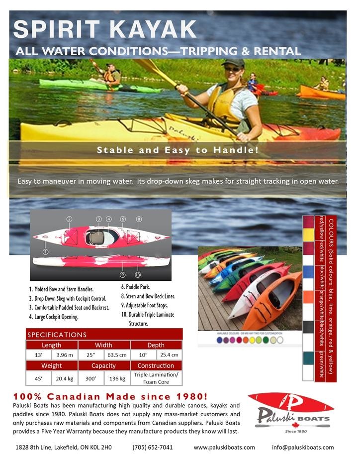 Paluski Spirit Kayak - Great Lakes Outfitters