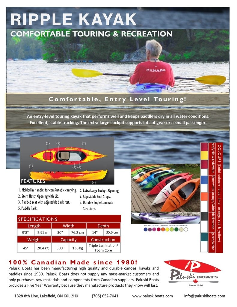 Paluski Ripple Kayak - Great Lakes Outfitters