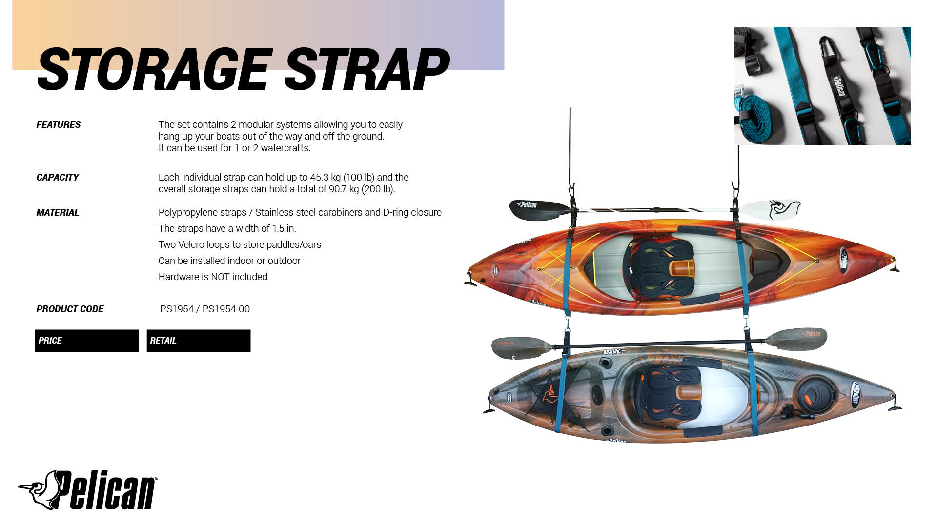 Pelican Kayak Storage Strap - Great Lakes Outfitters