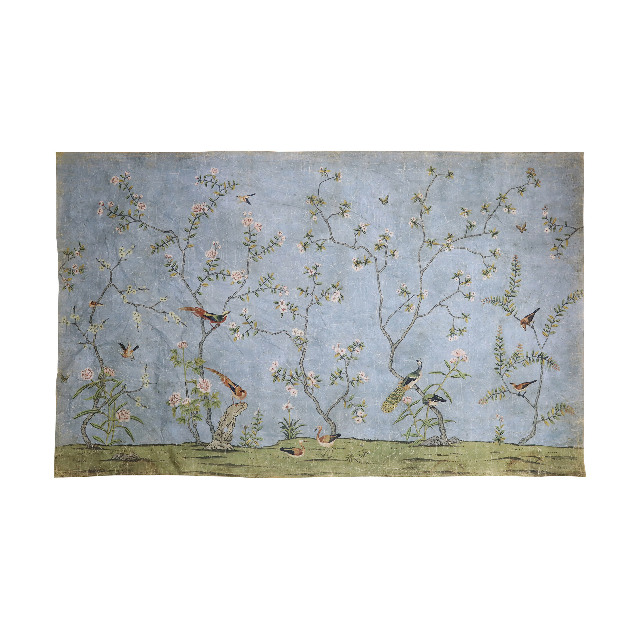 Paper Vintage Reproduction Wall Mural w/ Trees & Birds - ElleB gifts