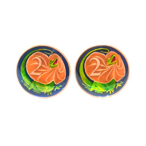 Hand Enameled Coin Cufflinks - Australia - Burdi