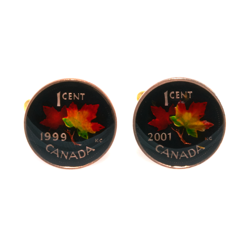 Hand Enameled Coin Cufflinks - Canada - Burdi