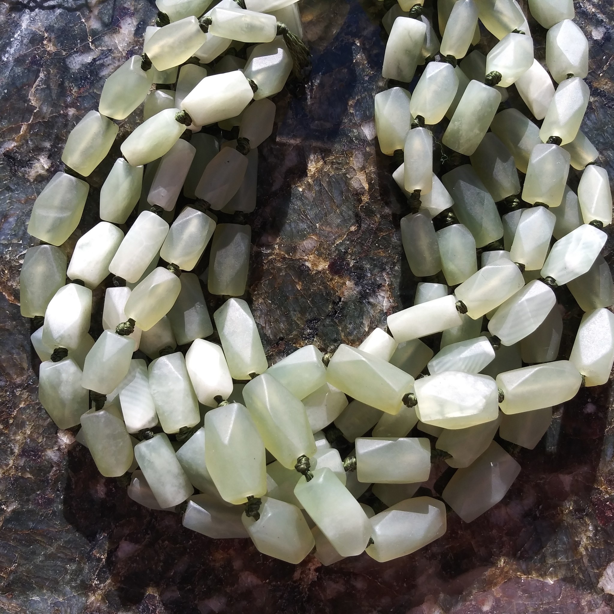 Afghan Matte Faceted Rectangle Jade Bead - Bead Inspirations