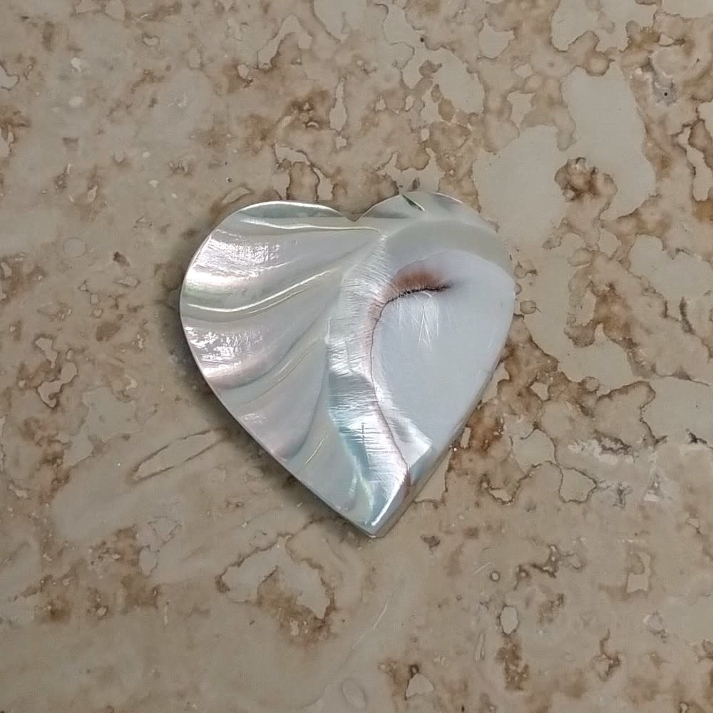 Osmena Nautilus Shell Heart with Ridges Bead - Bead Inspirations