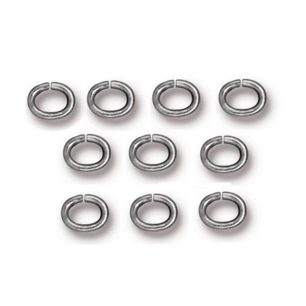 TierraCast Oval Jump Ring 4x3mm ID 20 Ga White Bronze Plated - 10 ...