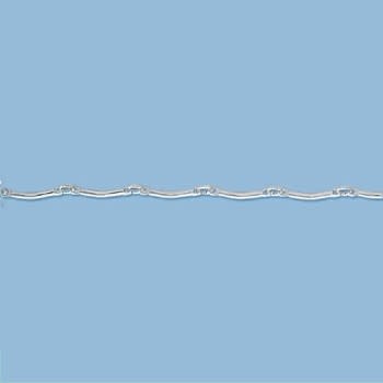 Sterling Silver Curved Bar & Link Chain - 1" - Bead Inspirations
