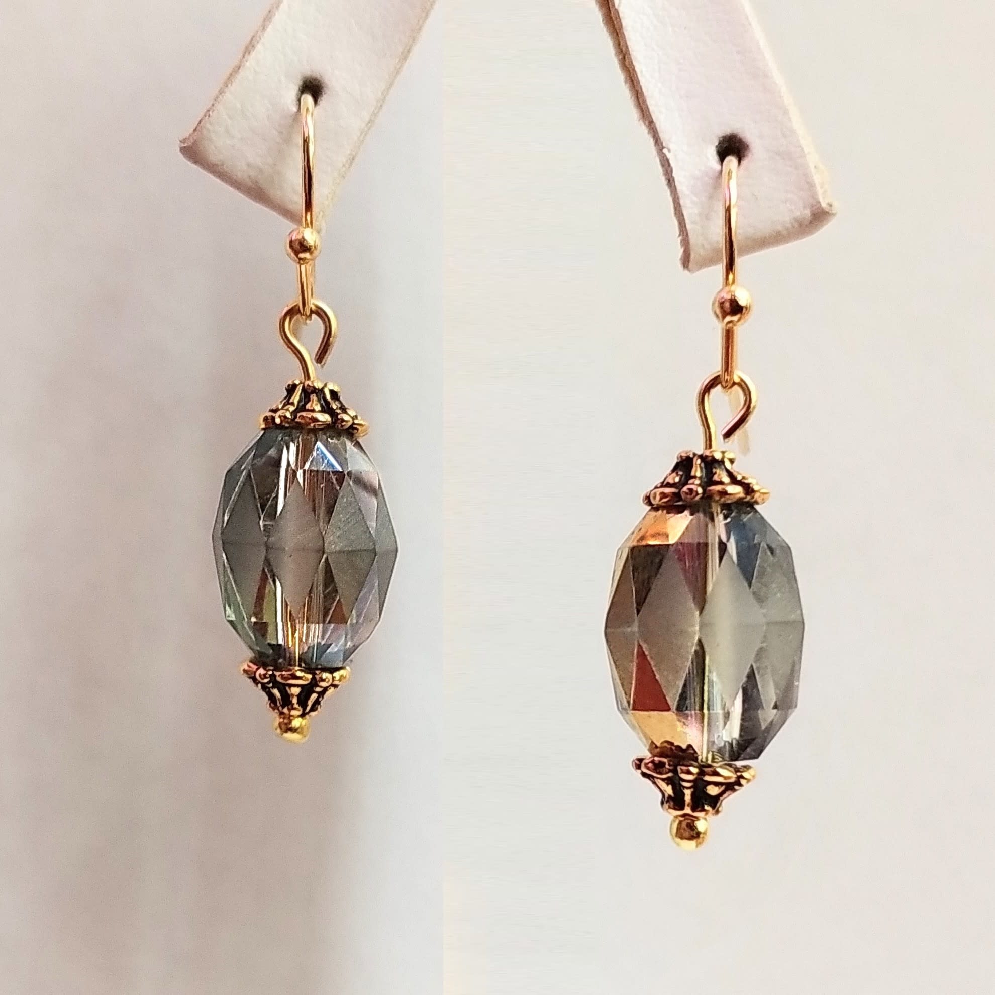 Faceted Gold Silver Earrings - Ready to Wear - Bead Inspirations