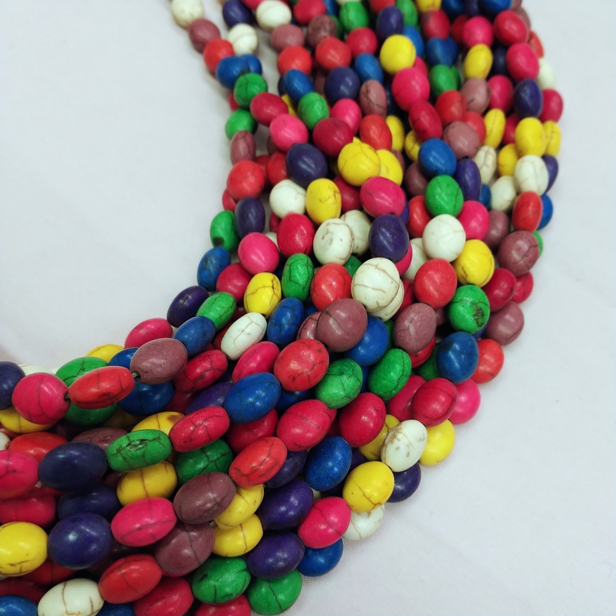 Multicolored Magnesite Oval Bead Strand - Bead Inspirations