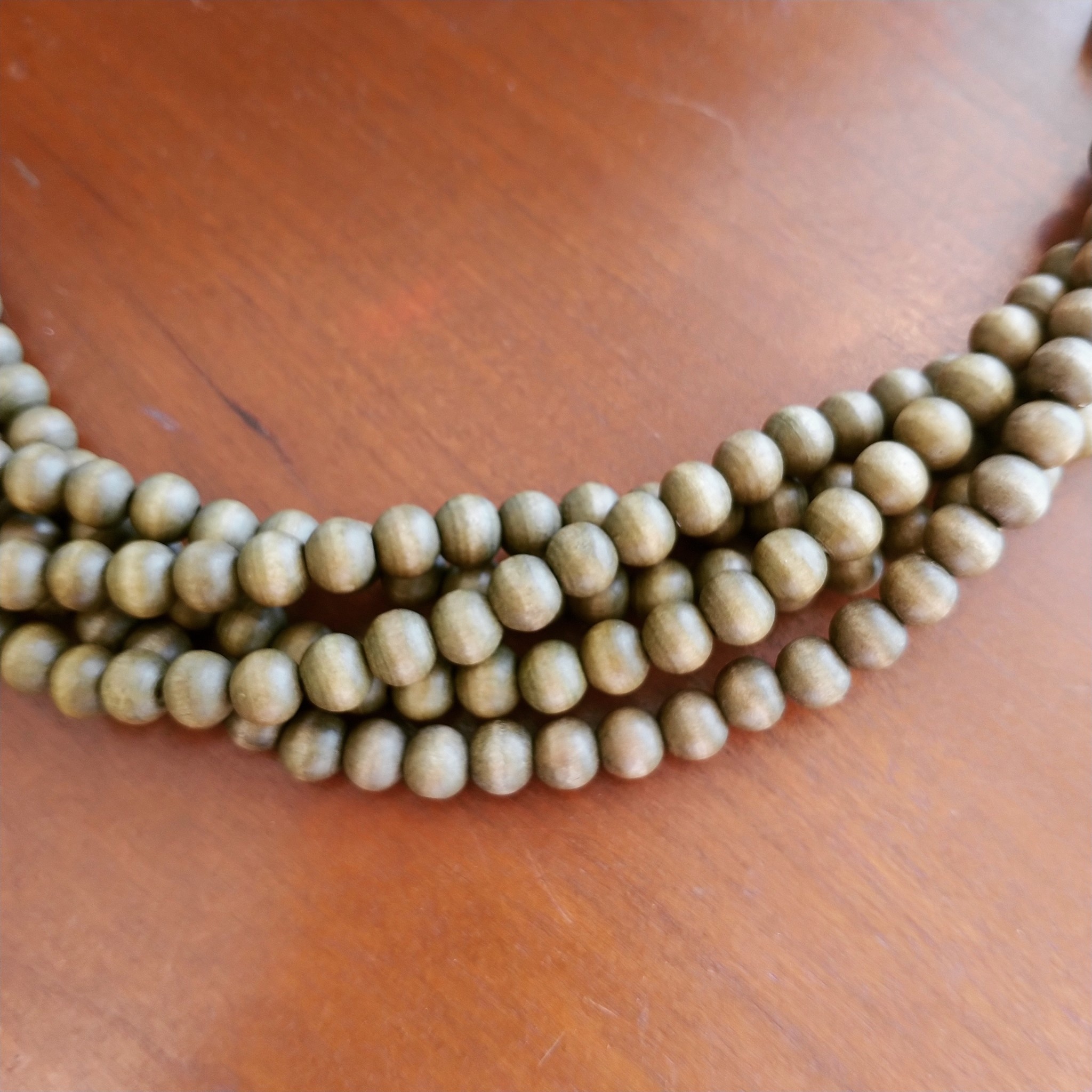 Wood 8mm Round Light Brown Bead Strand - Bead Inspirations