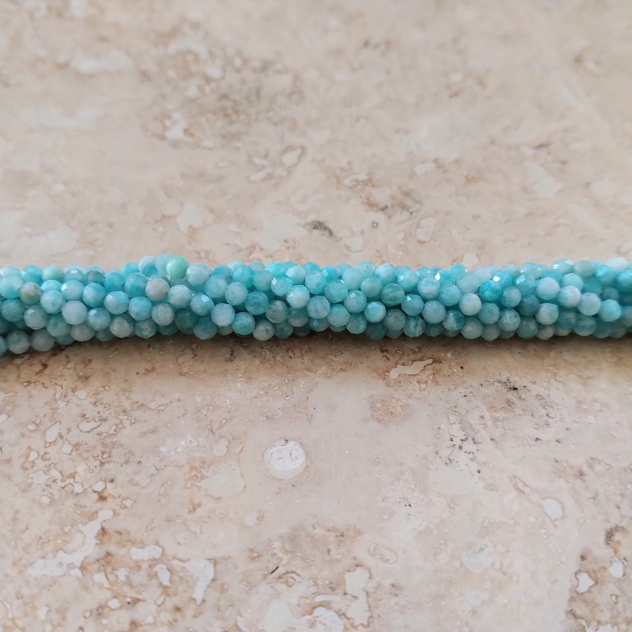 Peruvian Blue Opal 3mm Faceted Bead Strand - Bead Inspirations