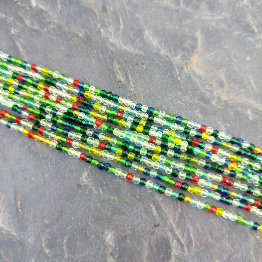 Crystal 2mm Faceted Multicolor Bead Strand - Bead Inspirations