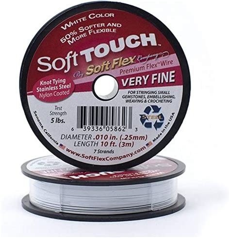 SoftTouch Very Fine White Beading Wire - .010in Diameter, 10 feet ...