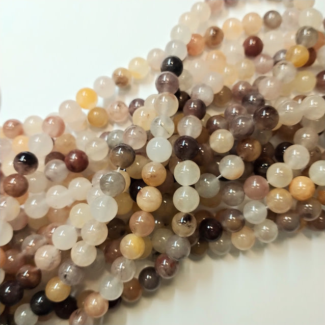 Flower Agate 8mm Round Bead Strand - Bead Inspirations