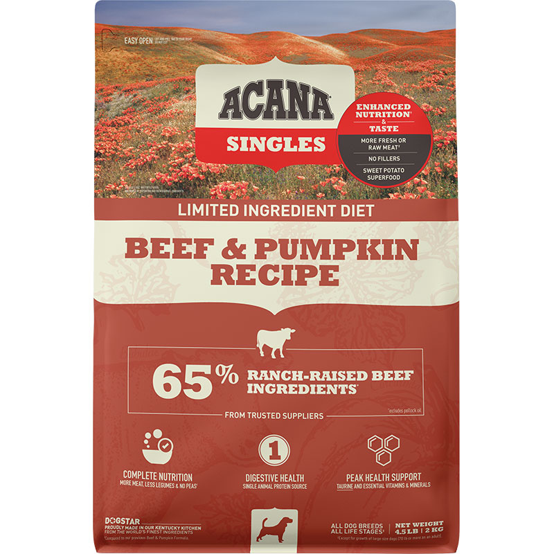 4.5lb ACA Singles Beef & Pumpkin - Long Dog Fat Cat