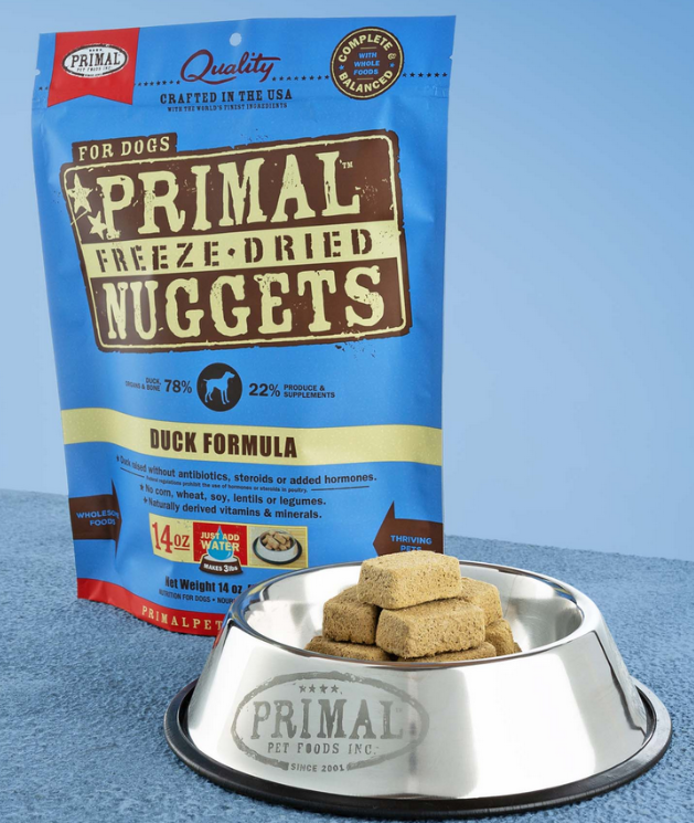 14oz Primal Freeze Dried Duck Dog - Long Dog Fat Cat