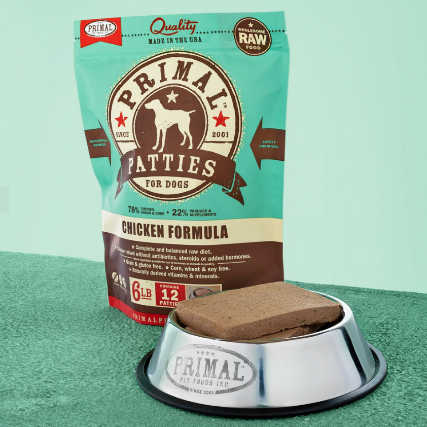 6lb Primal Chicken Patties Dog - Long Dog Fat Cat