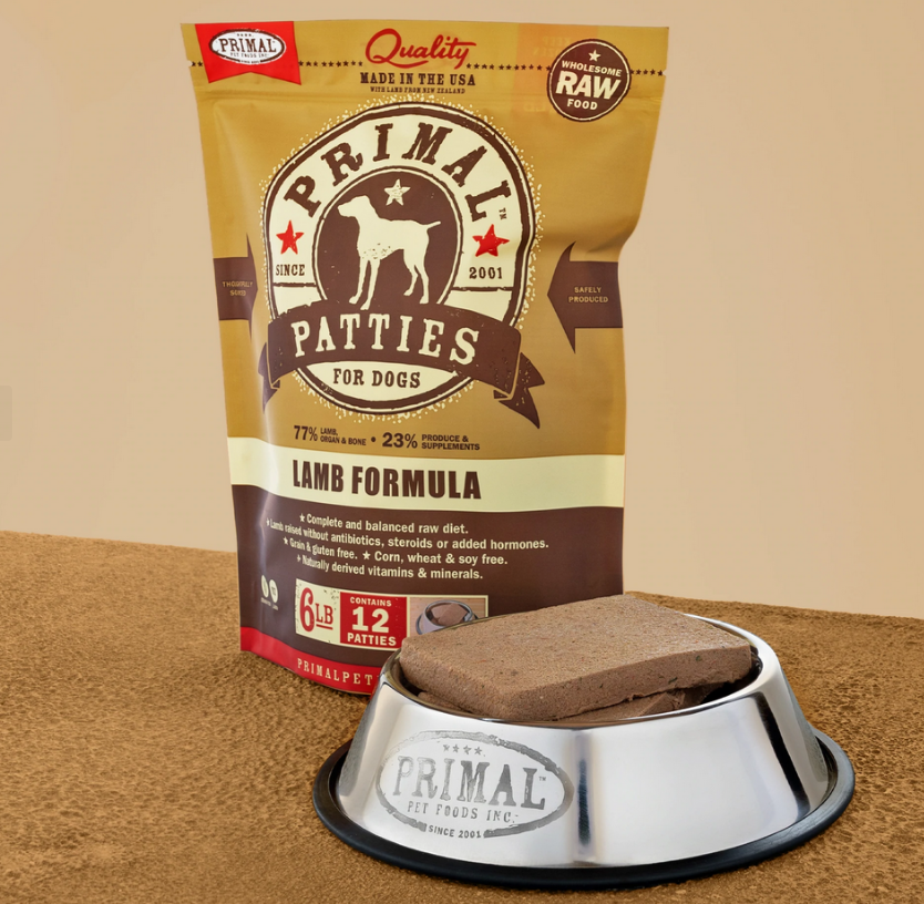 6lb Primal Lamb Patties Dog - Long Dog Fat Cat