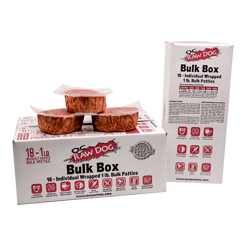 OC Raw Bulk Box Beef & Produce 18lb - Long Dog Fat Cat