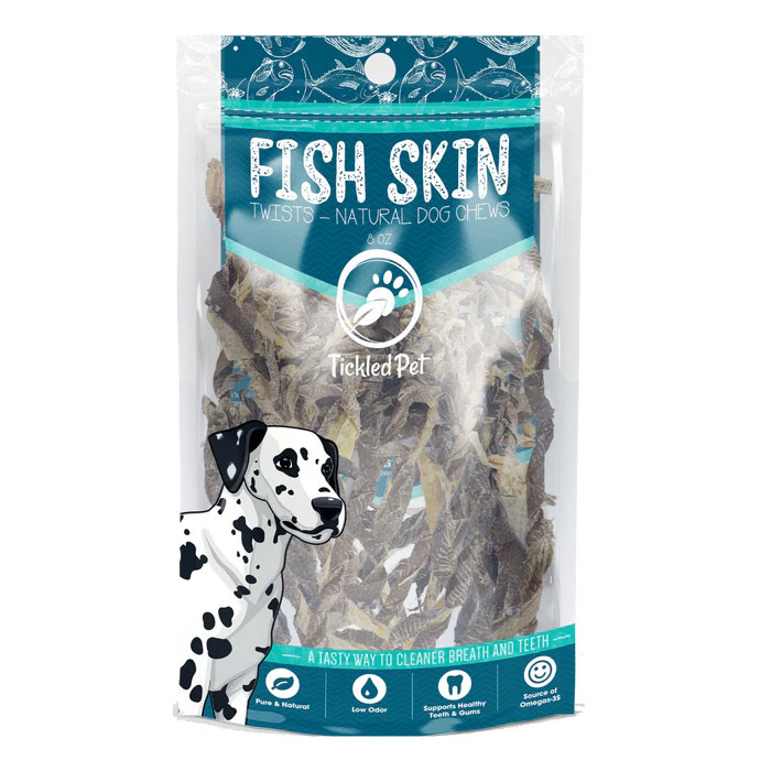 Tickled Pet Cod Skin Twists 8oz - Long Dog Fat Cat