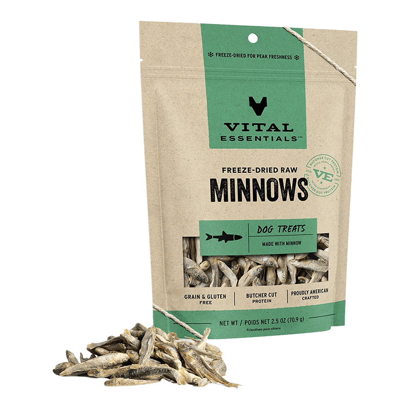 Vital Essentials Freeze Dried Treat Minnows 2.5oz - Long Dog Fat Cat