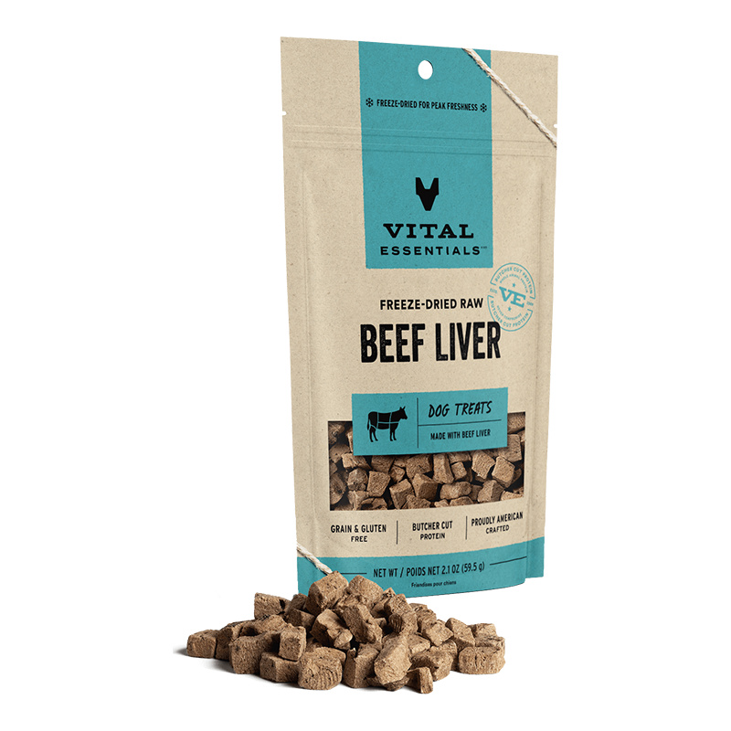 Vital Essentials Freeze Dried Treat Beef Liver 2.1oz - Long Dog Fat Cat