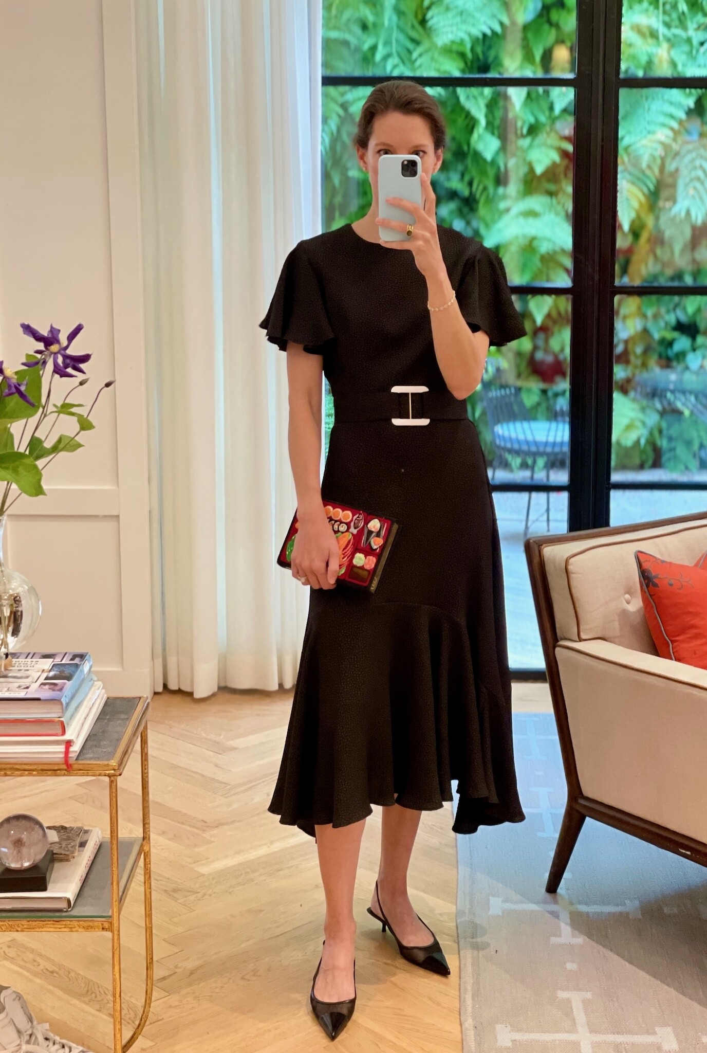 EDELINE LEE FLUTTER SLEEVE BUBBLE DADA MIDI DRESS - Capitol